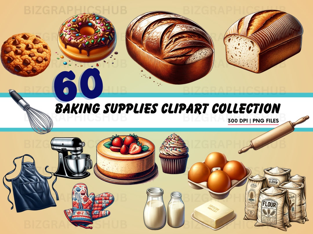 Baking Supplies Clipart Collection, 60+ Baking Supplies High Reso PNG ...