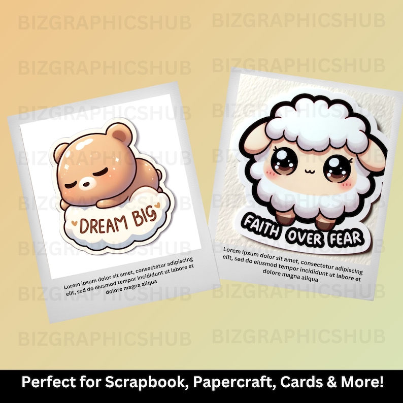 Kawaii Animals & Motivational Quotes Sticker Clipart Set - Digital ...