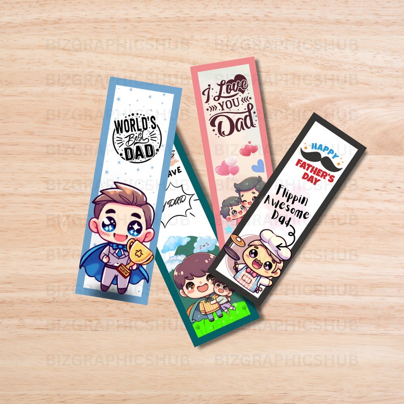 Father's Day Printable Bookmark, Digital Bookmark for Book Lovers ...