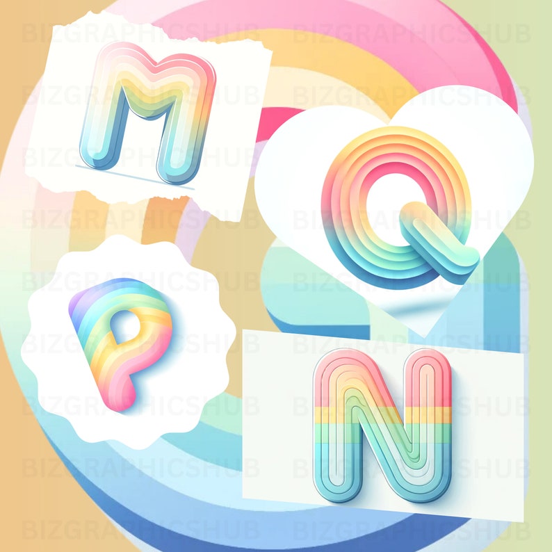 Rainbow Pastel Alphabet & Number Set - Digital Download for Crafts ...