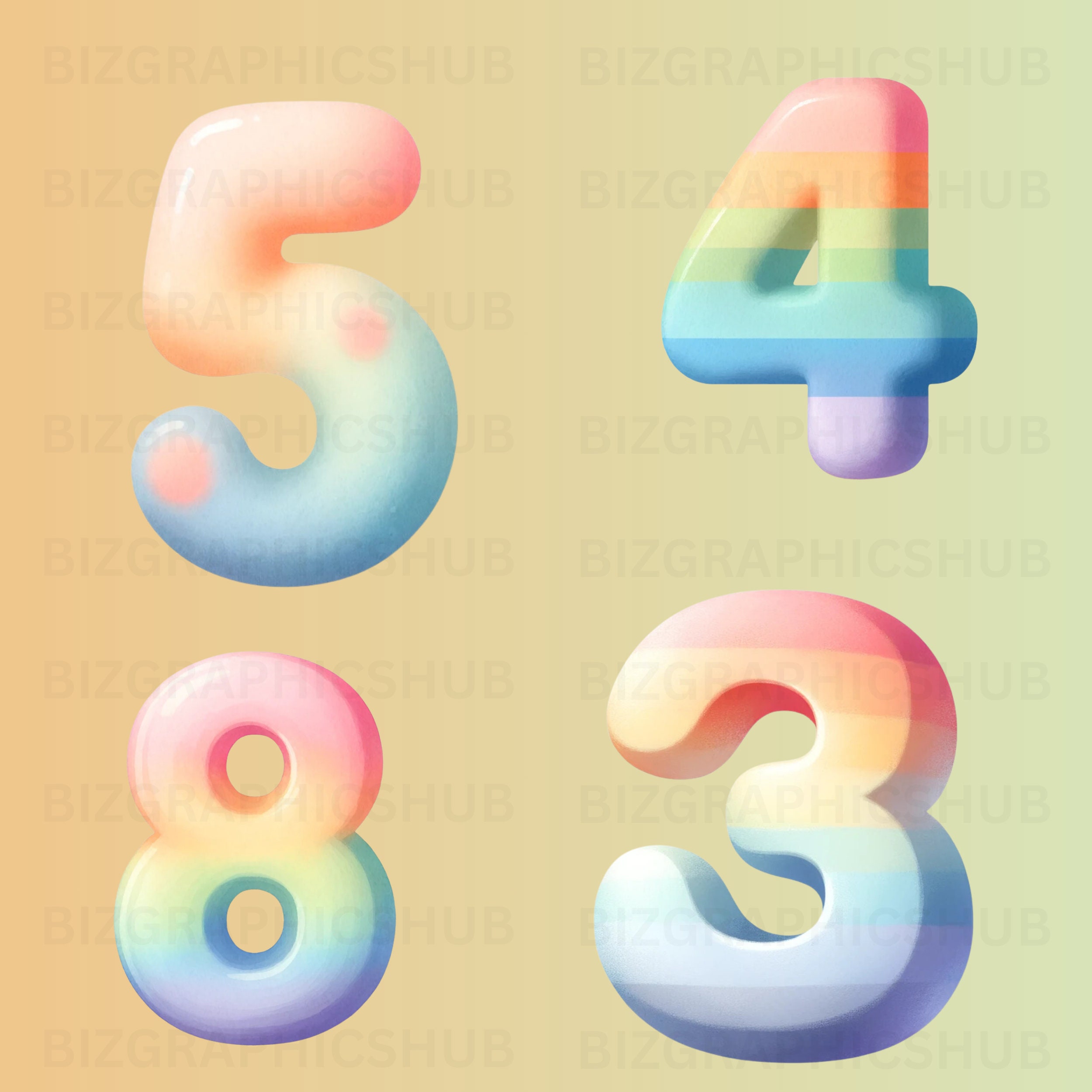 Rainbow Pastel Alphabet & Number Set - Digital Download for Crafts ...