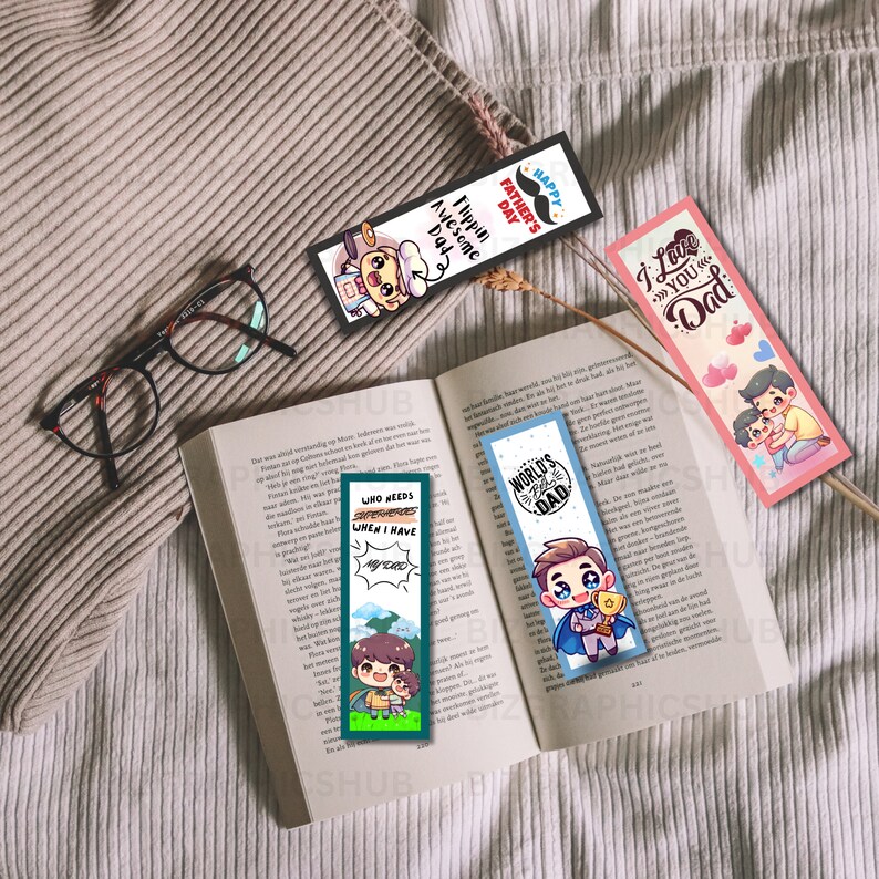 Father's Day Printable Bookmark, Digital Bookmark for Book Lovers, Downloadable Bookmark for ...