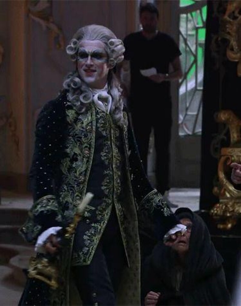 Men's Blue Rococo Costume: Golden Embroidered Nobleman Suit With Jabot ...