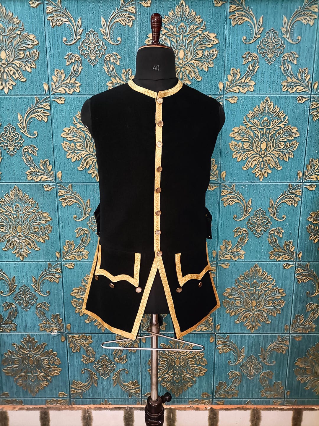 18th Century Style Rococo Livery Vest for Men Baroque Inspired Men's ...