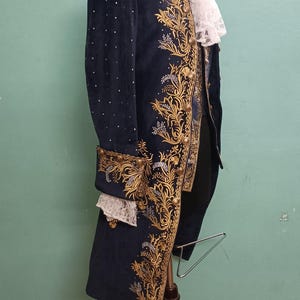 Men Bespoke 3pc Blue French Nobleman Costume Fully Golden Embroidered ...