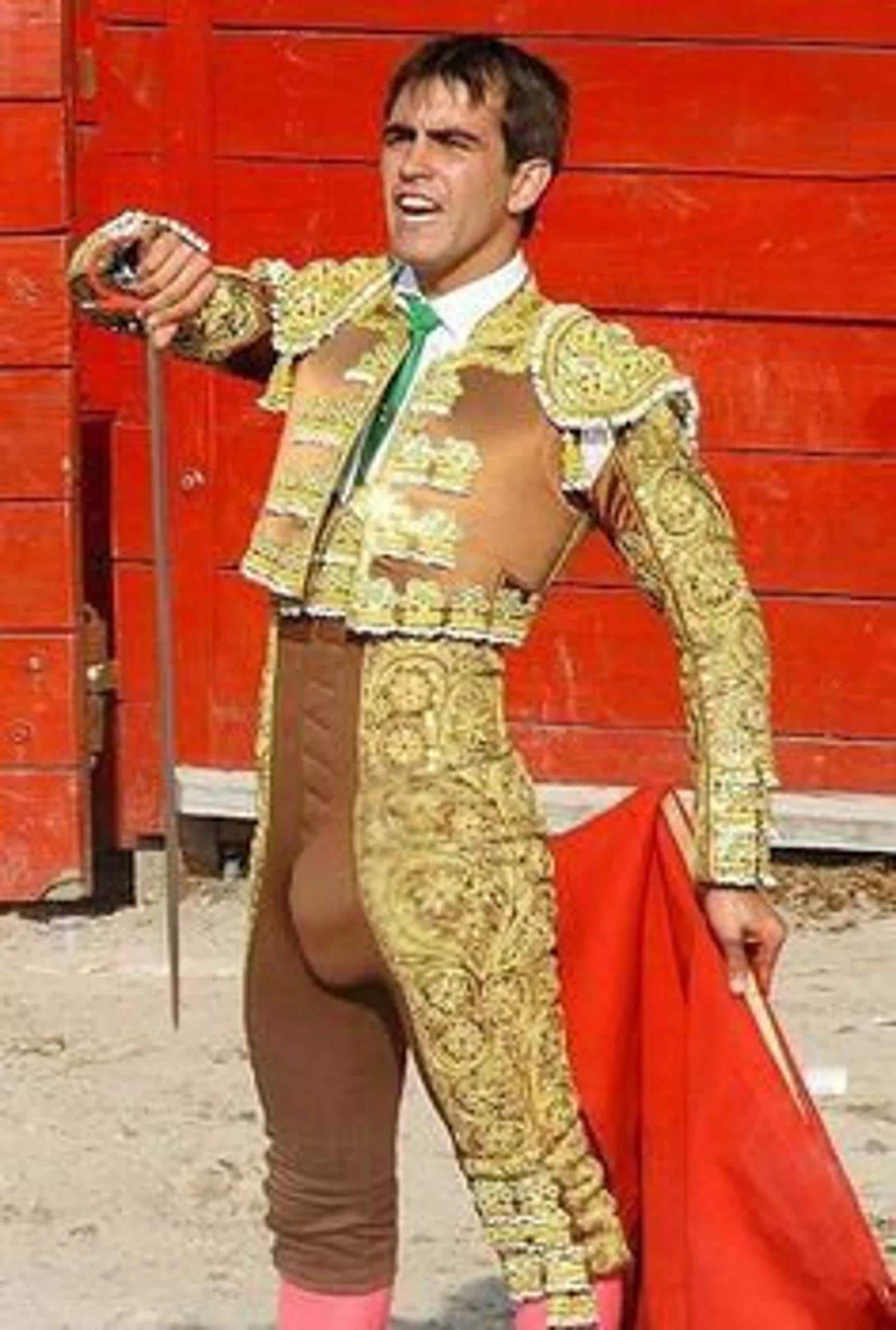 Custom Made Peach Cotton Matador Jacket: Gold Embroidered Bullfighting ...