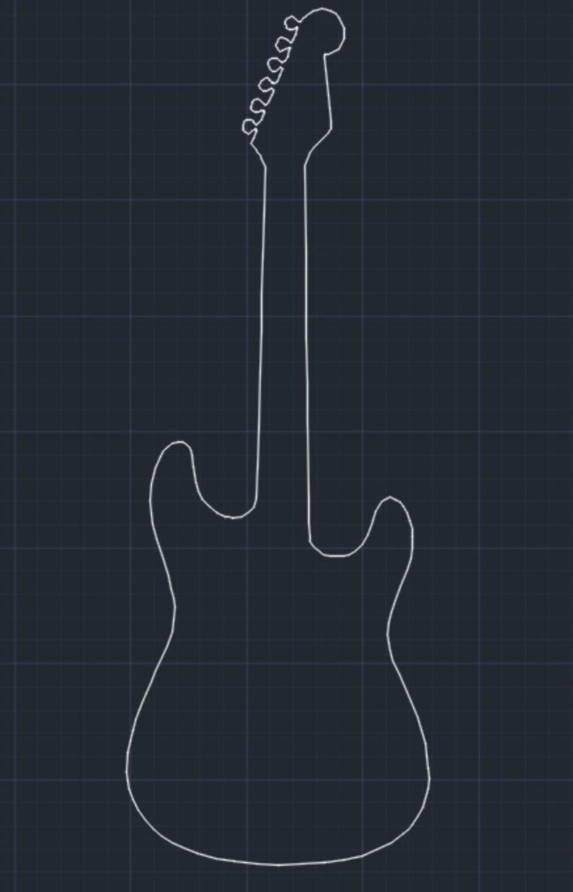 Simple Electric Guitar Silhouette - Dxf/dwg/svg/png - Etsy