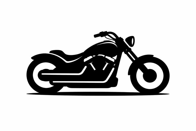 Chopper Motorcycle Silhouette - DXF SVG PNG Dwg - Etsy