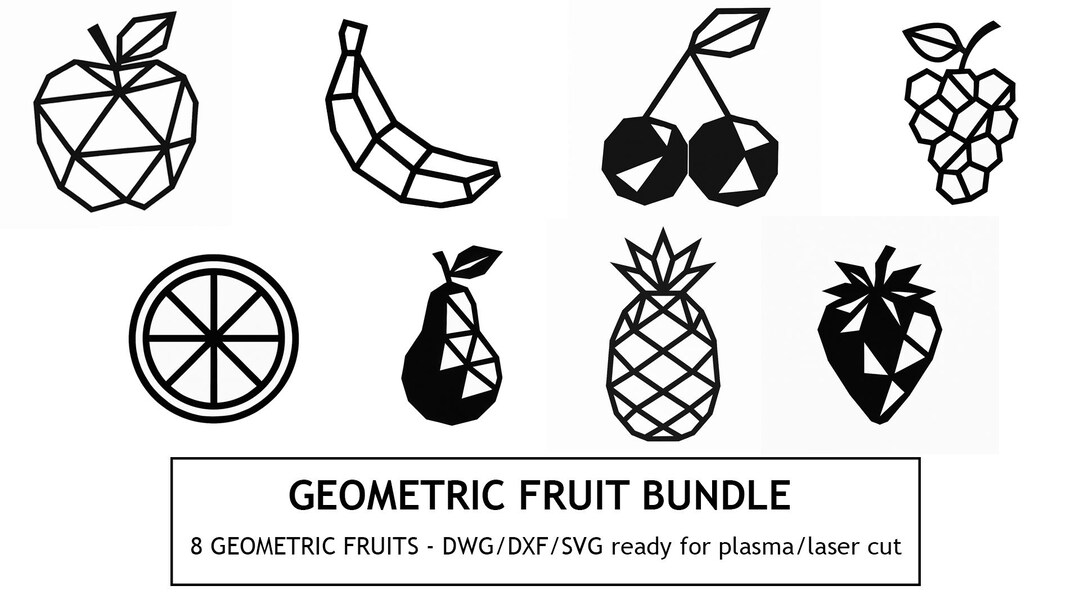 Geometric Fruit Pack - DXF SVG PNG Dwg - Etsy