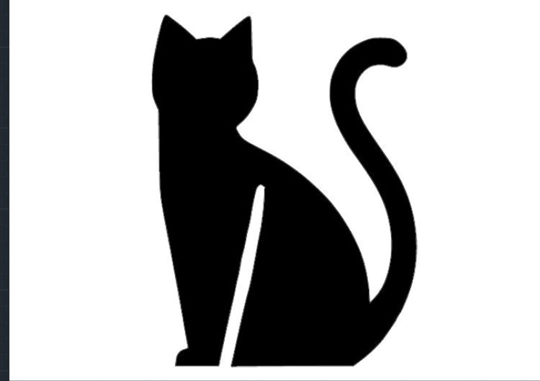 Halloween Cat Silhouette - DXF, DWG, SVG - Etsy