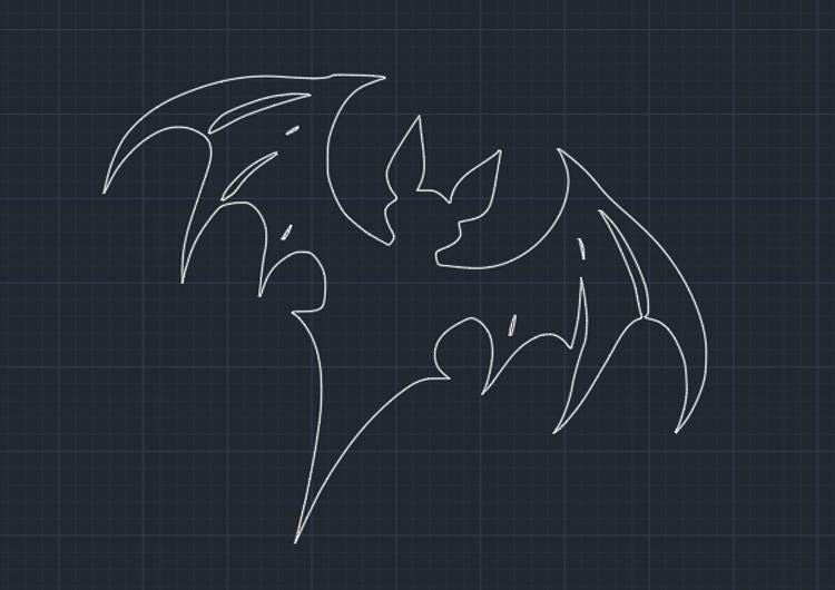 Halloween Bat Silhouette - DXF, DWG, SVG - Etsy