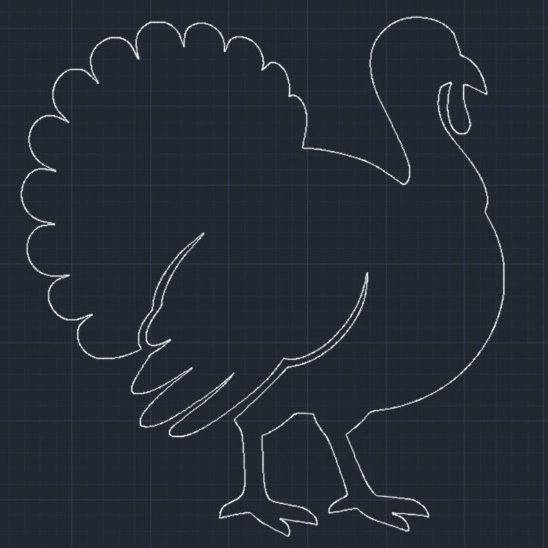 Turkey Silhouette - DXF SVG Png Dwg - Etsy