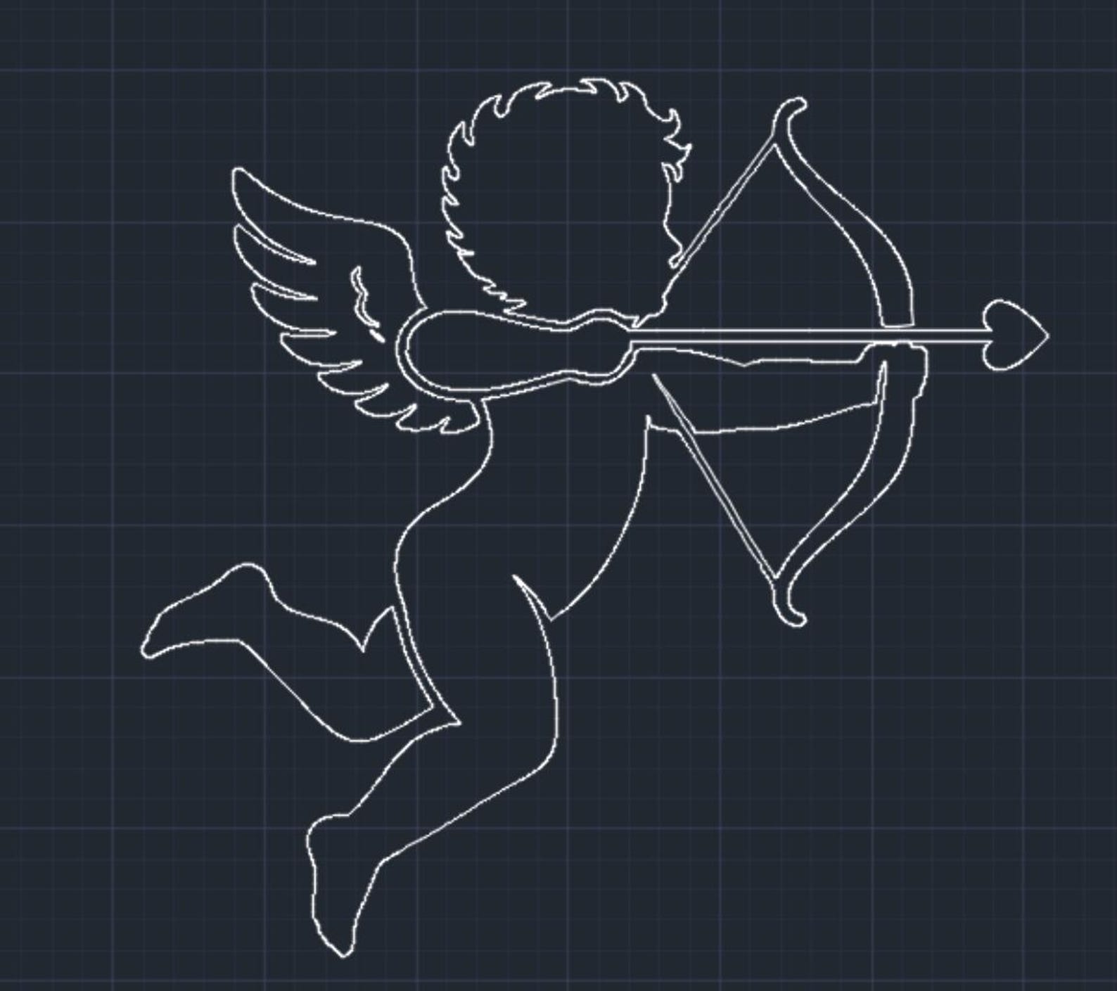 Cupid Silhouette - DXF SVG PNG Dwg - Etsy