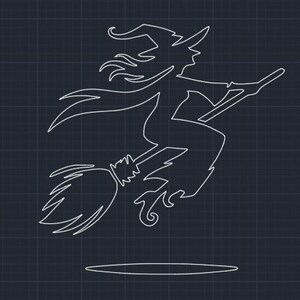 Halloween Witch Silhouette DXF, DWG, SVG - Etsy