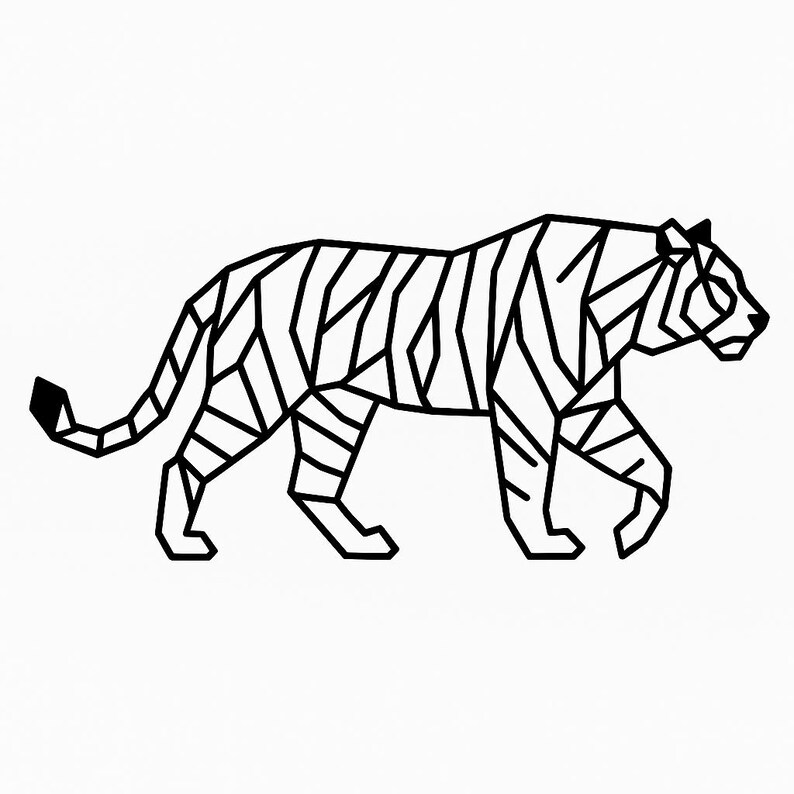 Geometric Tiger - Dxf/dwg/svg/png - Etsy