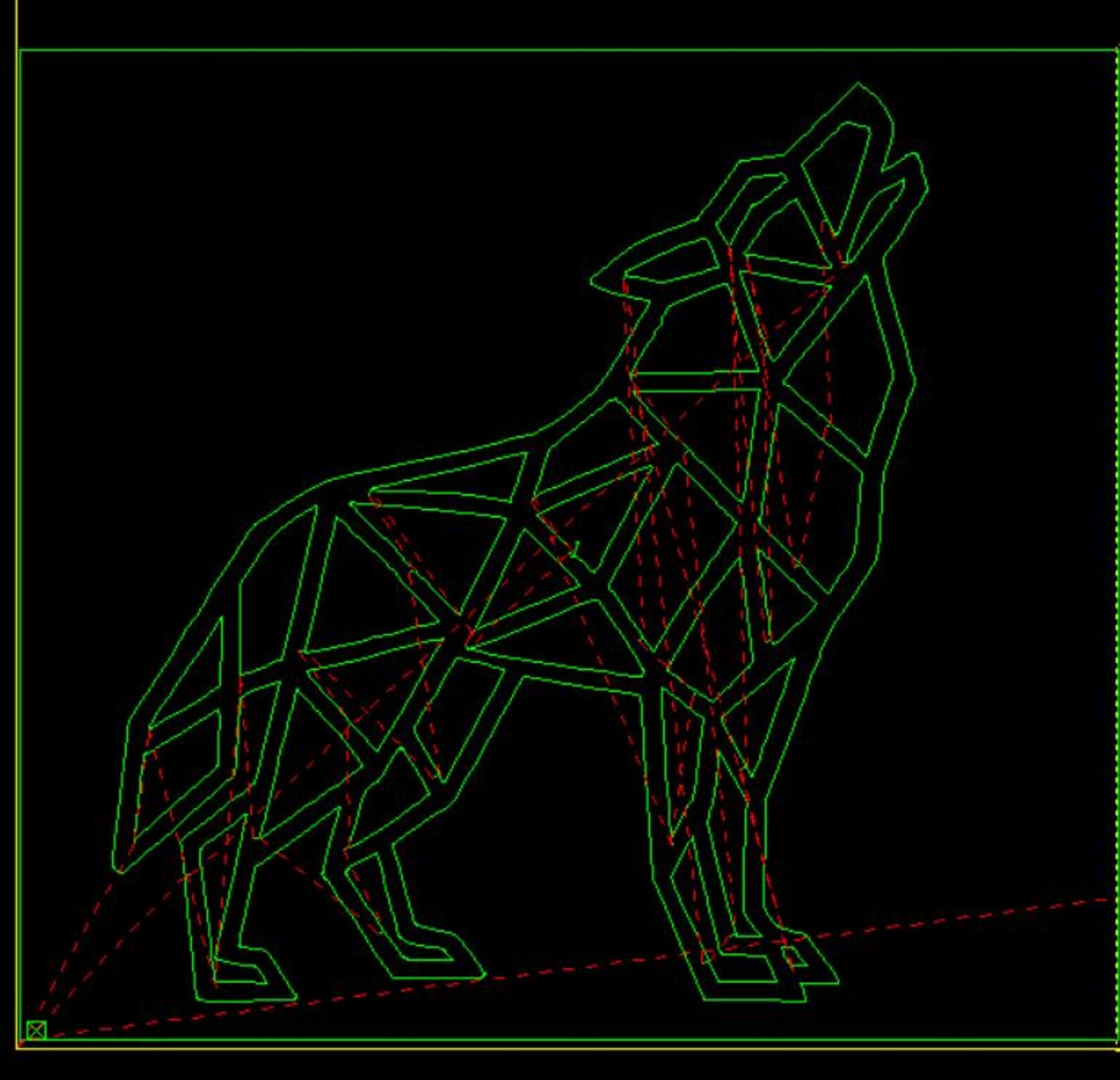Geometric Wolf - DXF/DWG/SVG - Etsy