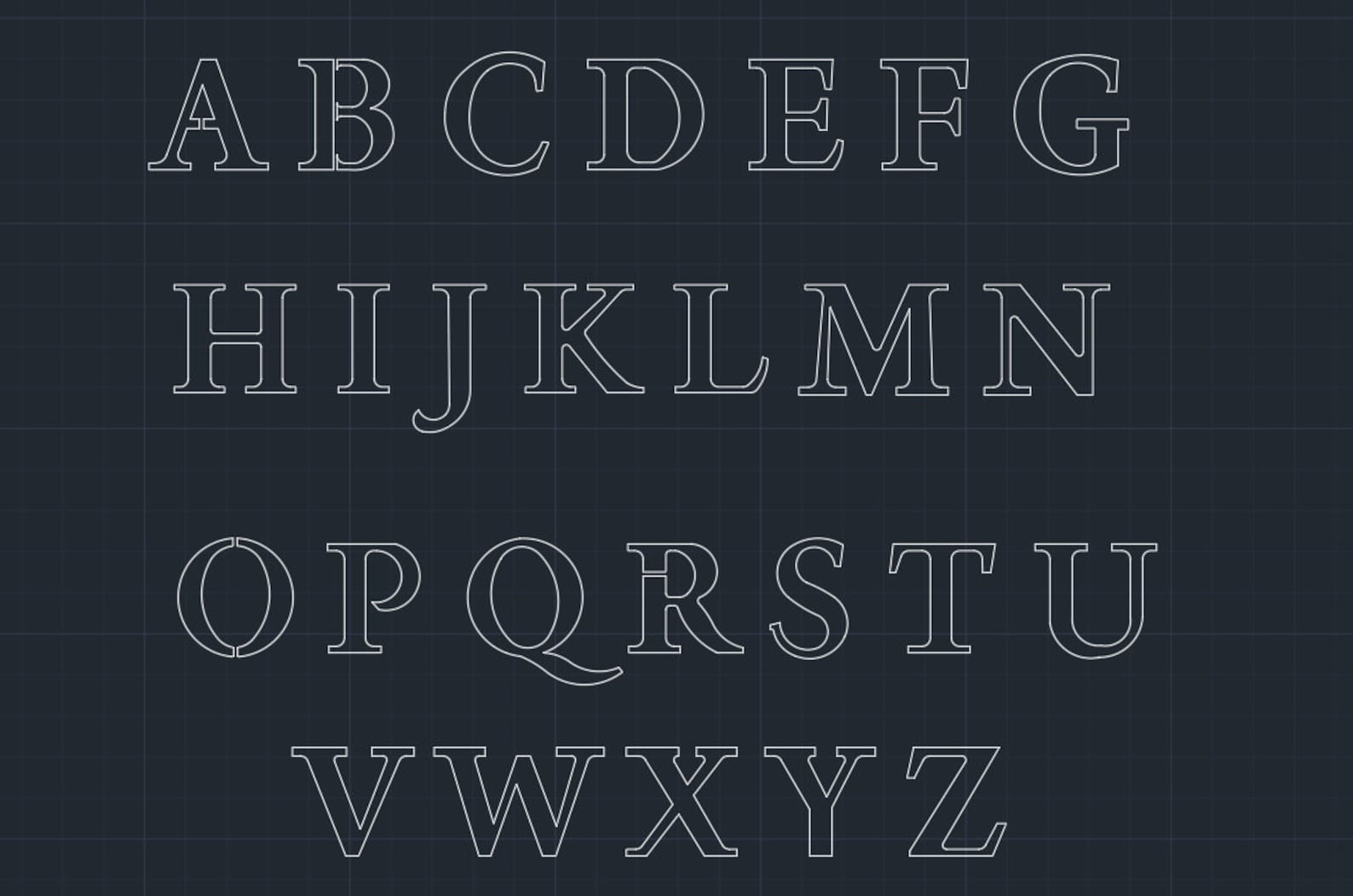 Bigola Display Font Dxf Ready for Plasma Cutting / Font Ready for Laser ...