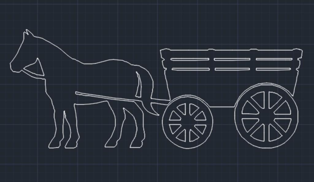 Horse-drawn Wagon Silhouette - DXF Dwg SVG Png - Etsy