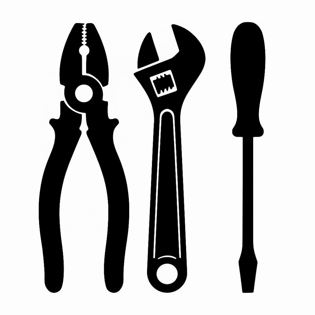 Tool Trio silhouet – tang, sleutel, schroevendraaier - DXF dwg SVG png ...