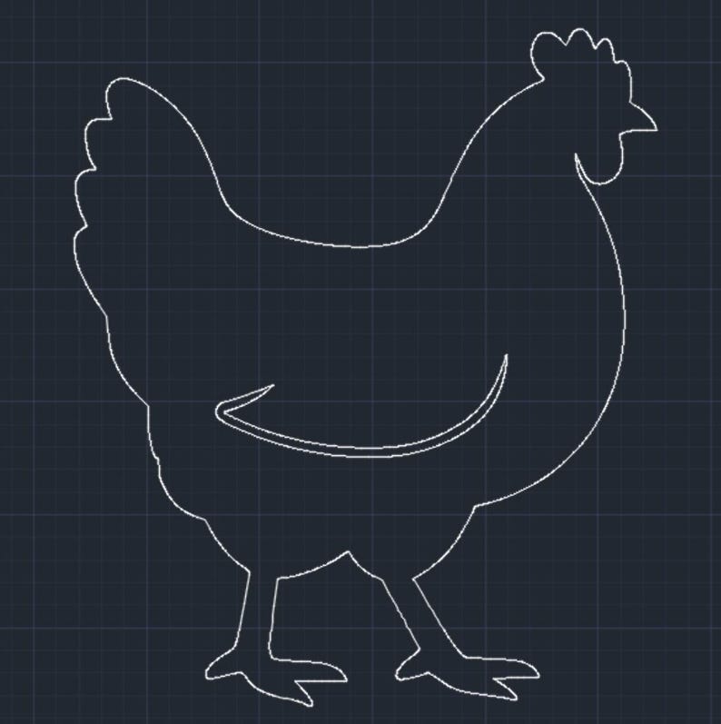 Chicken Silhouette - DXF SVG Png Dwg - Etsy Canada