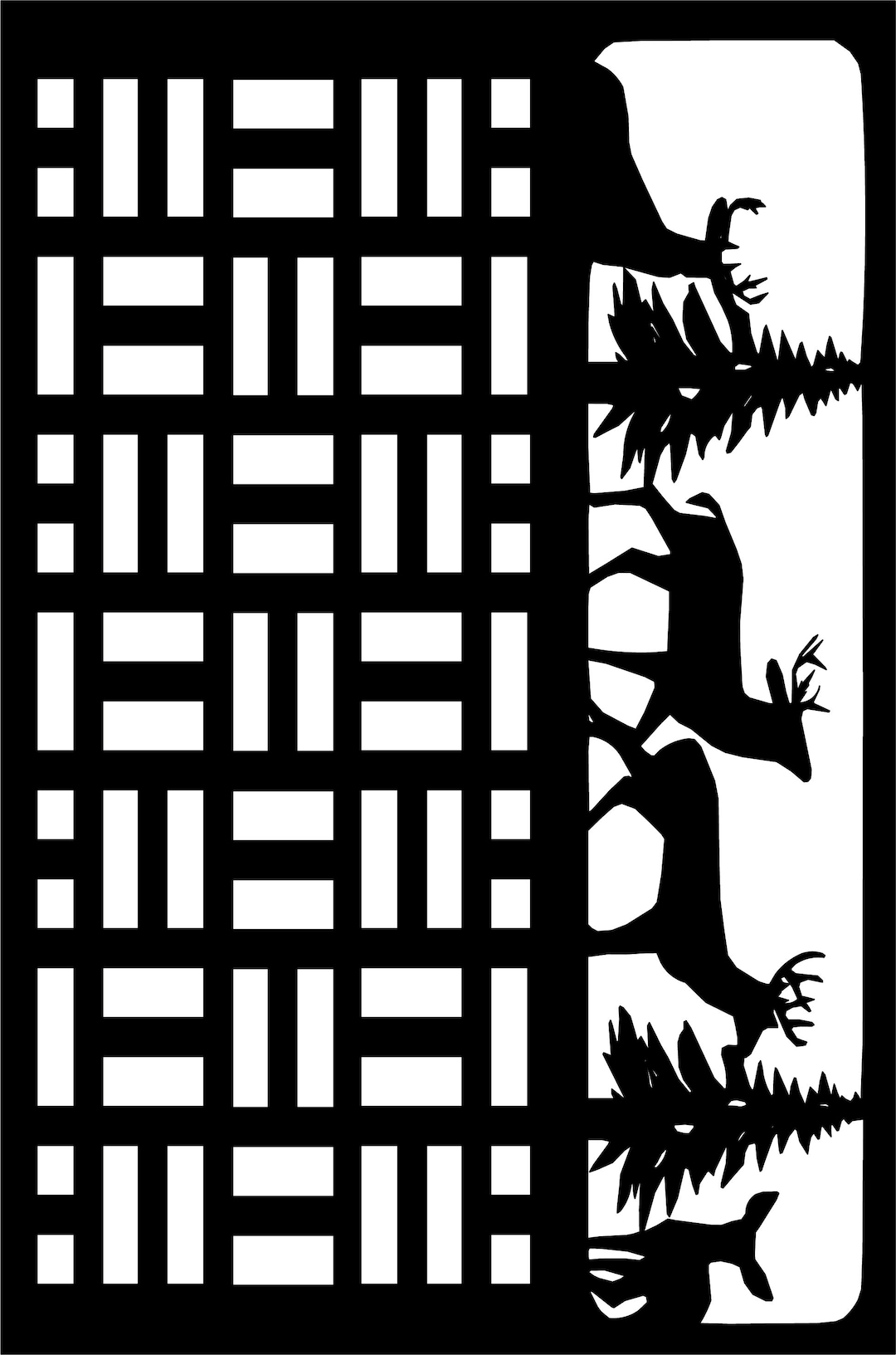 Rustic Deer Forest Panel SVG DXF | Geometric Wildlife Screen | CNC ...