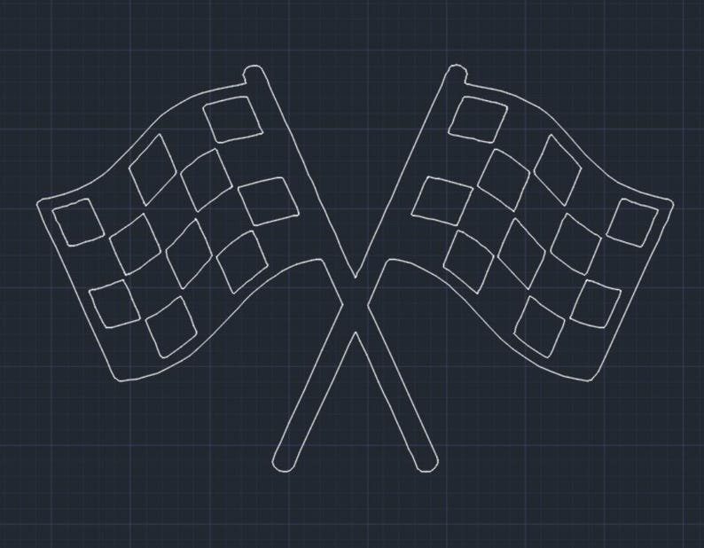 Checkered Flag DXF Dwg SVG Png - Motorsport Racing Silhouette - Etsy