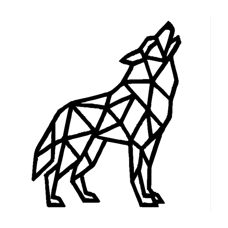 Geometric Wolf - Etsy
