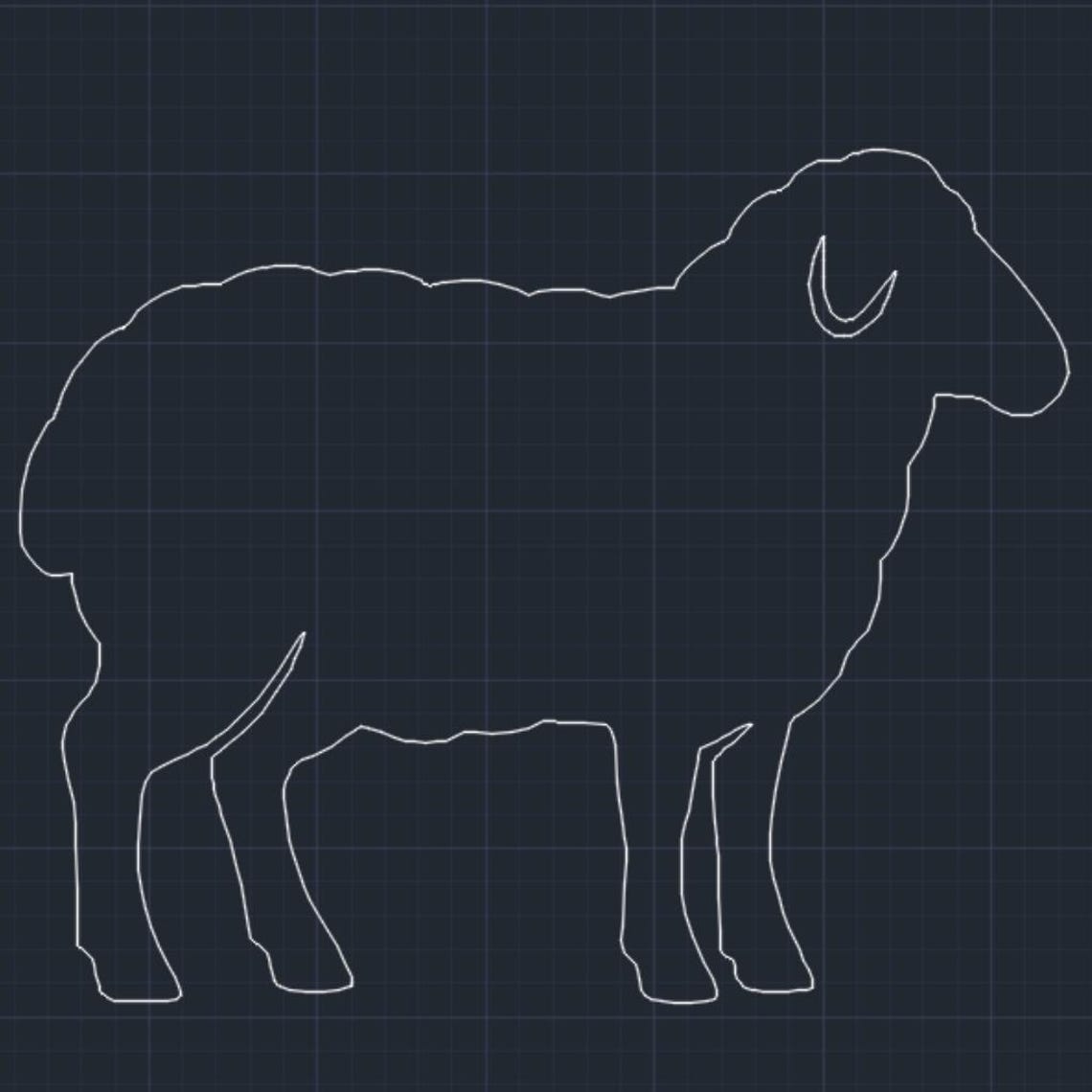 Sheep Silhouette - DXF, Dwg, SVG, Png - Etsy
