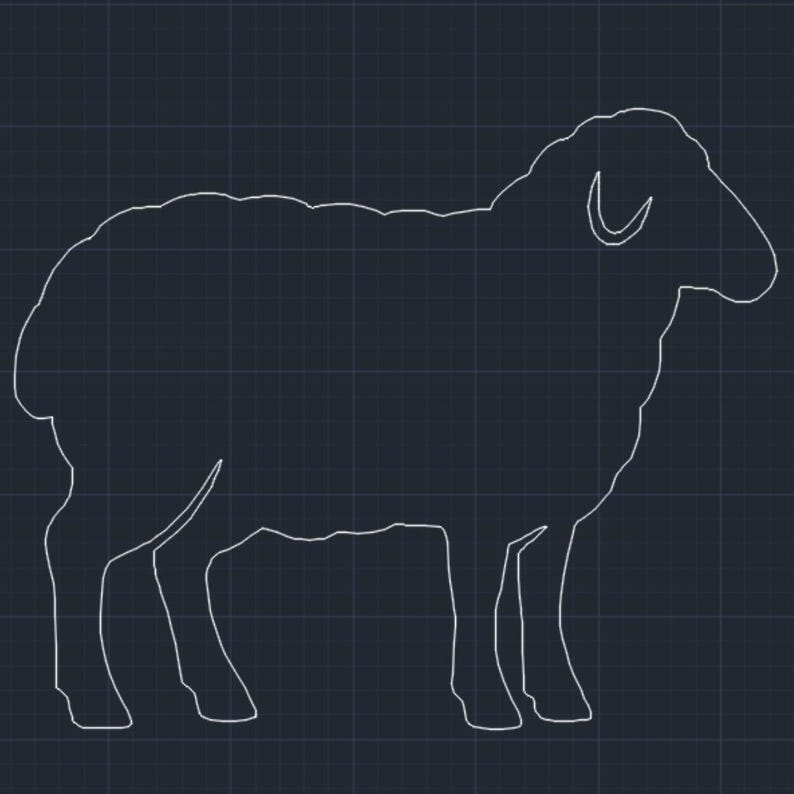 Sheep Silhouette - DXF, Dwg, SVG, Png - Etsy