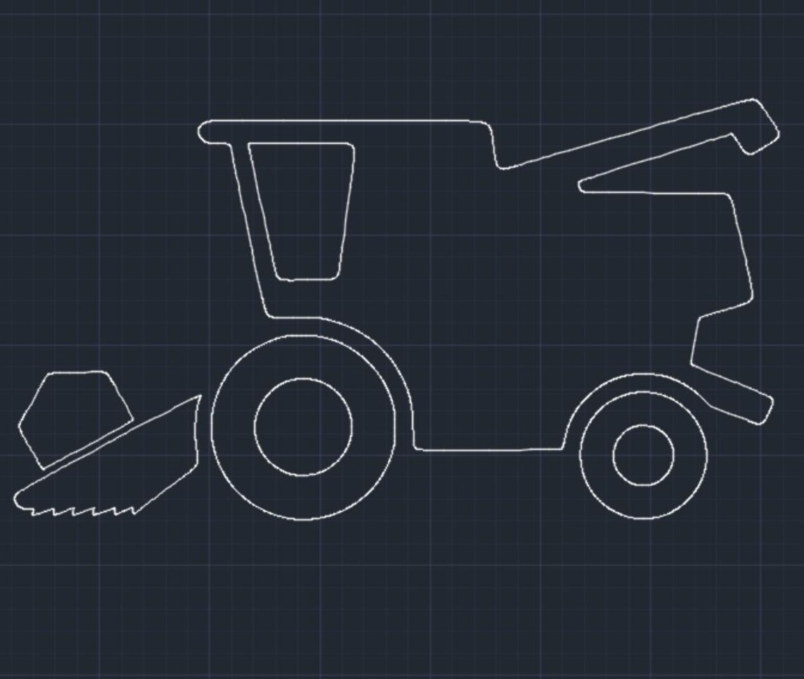 Combine Harvester Silhouette Dwg/dxf/svg/png - Etsy