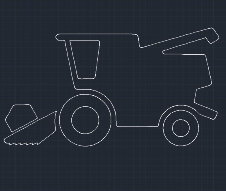 Combine Harvester Silhouette Dwg/dxf/svg/png - Etsy
