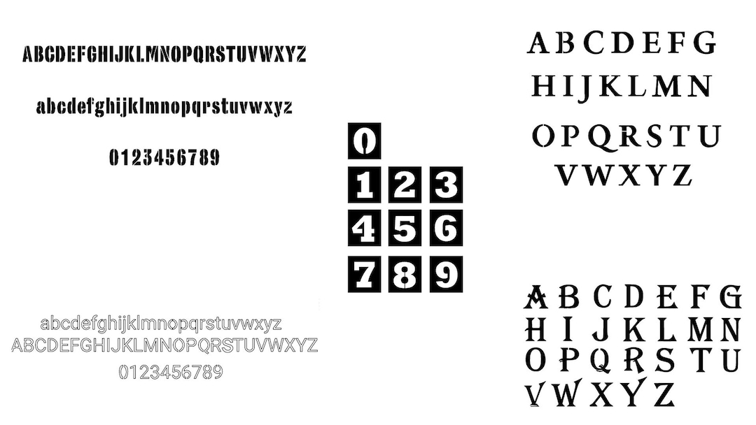 Font Pack Stencil Font Pack Dxf for Plasma Cutting / Stencil Font Pack ...