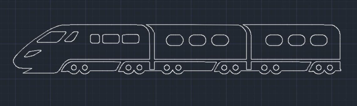 High-speed Train Silhouette - DXF SVG PNG Dwg - Etsy