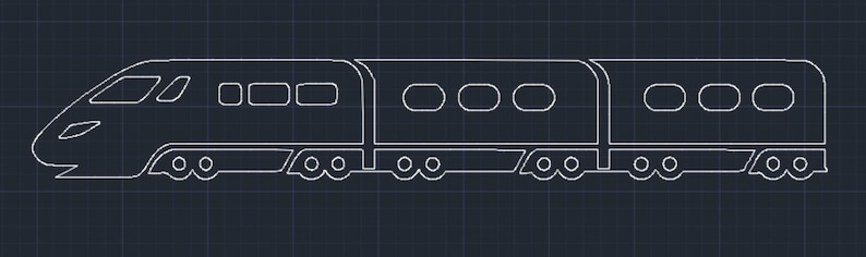 High-speed Train Silhouette - DXF SVG PNG Dwg - Etsy