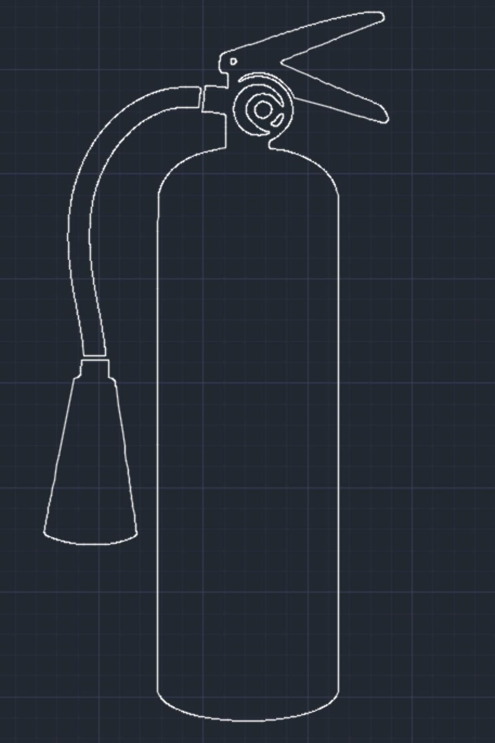 Fire Extinguisher Silhouette - DXF SVG PNG Dwg - Etsy