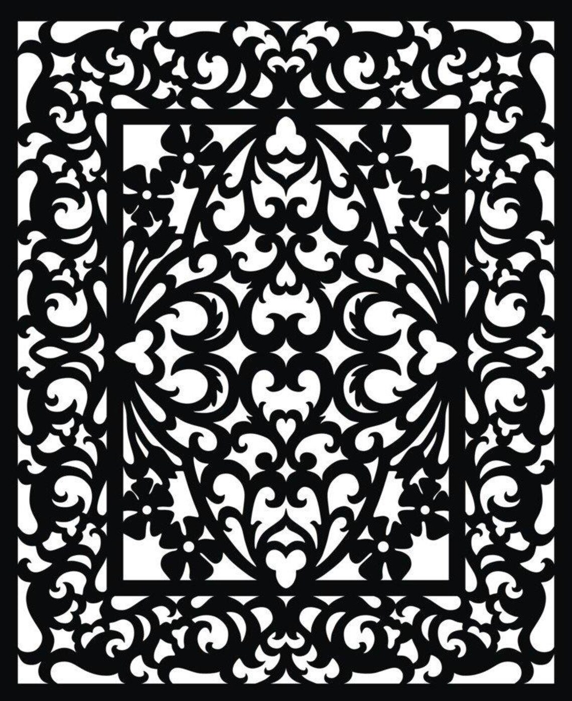 Filigree Panel SVG DXF: Laser Cut Wall Art Vector File - Etsy