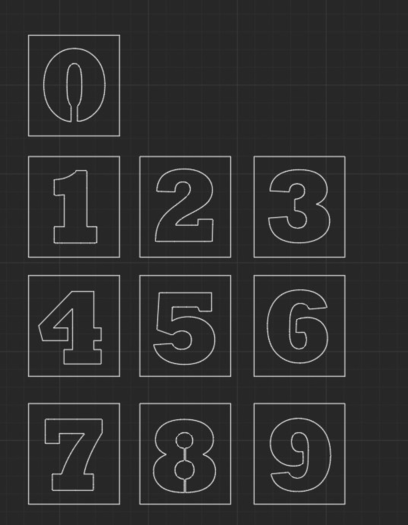 CNC Stencil Numbers: Plasma/laser Cut Ready (DXF/DWG) - Etsy