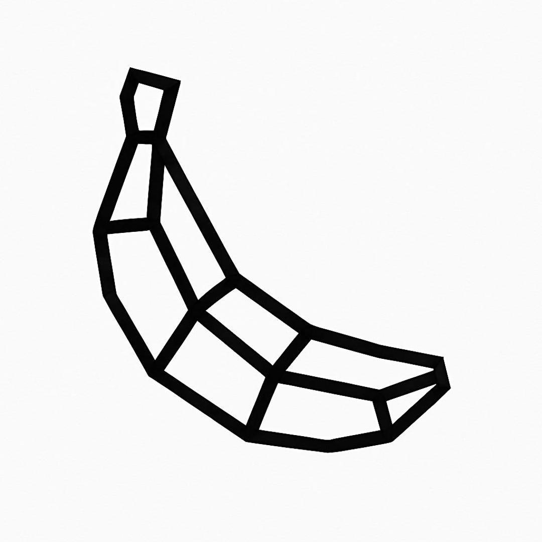 Geometric Banana Silhouette - DXF SVG PNG Dwg - Etsy