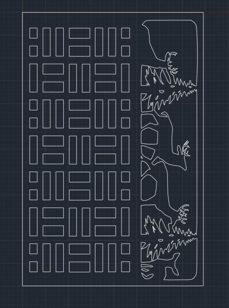 Rustic Deer Forest Panel - DXF SVG PNG Dwg - Etsy