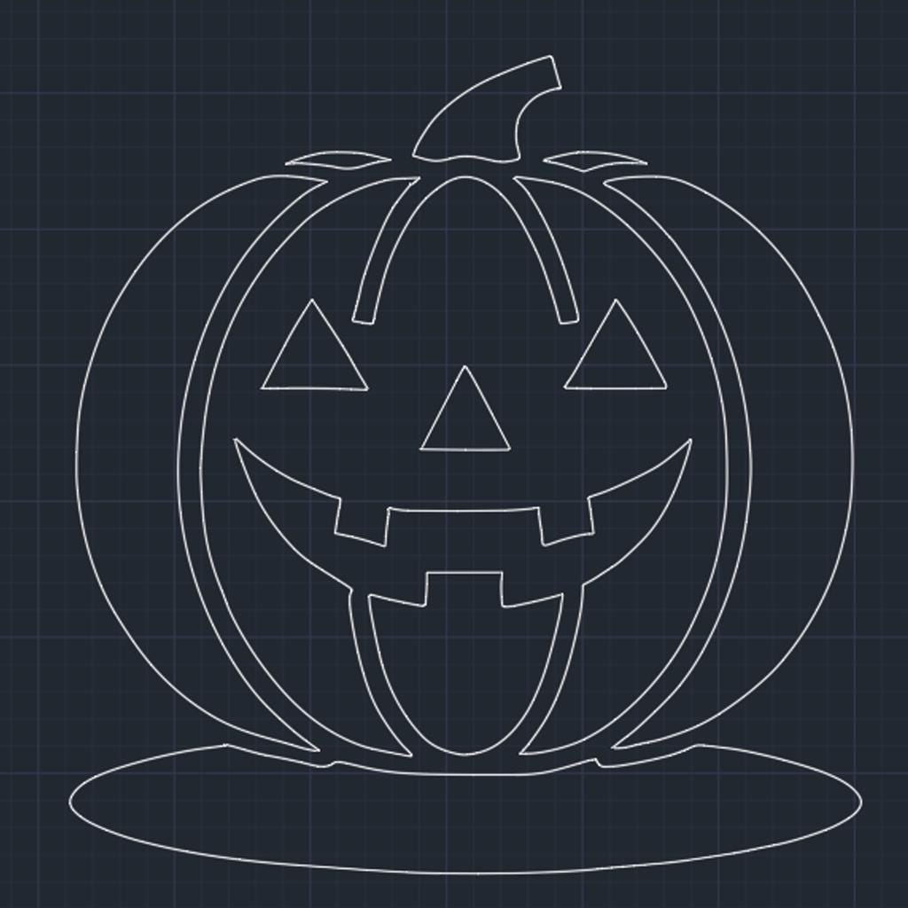 Halloween Pumpkin Silhouette - DXF, DWG, SVG - Etsy