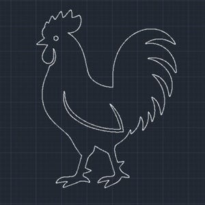 Rooster Silhouette - DXF SVG Dwg PNG - Etsy