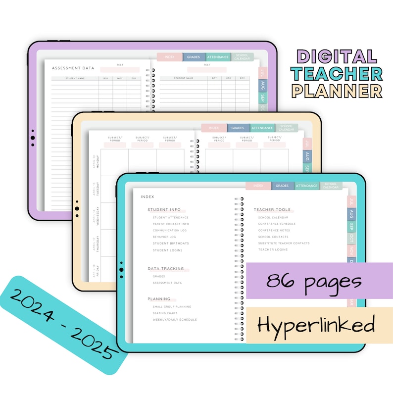 Digital Teacher Planner 2024 2025 PDF Annotation Apps Goodnotes Xodo ...