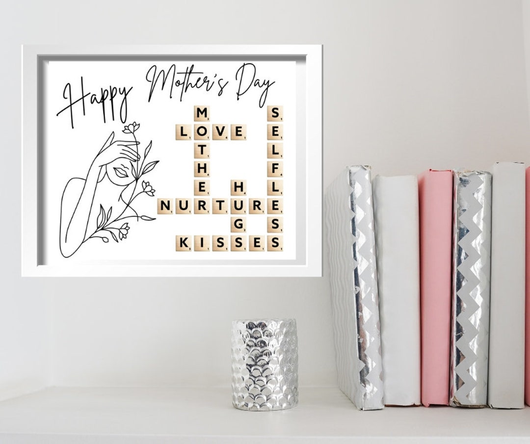 Mother's Day Scrabble & Line Art Cards - Etsy