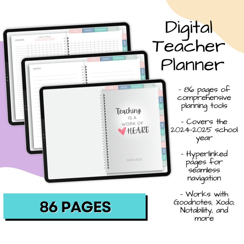 Digital Teacher Planner 2024 2025 PDF Annotation Apps Goodnotes Xodo ...