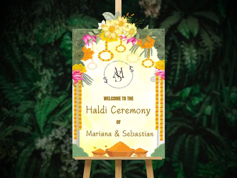 Haldi Welcome Sign | Indian Haldi Event | Desi Event Sign | Digital ...