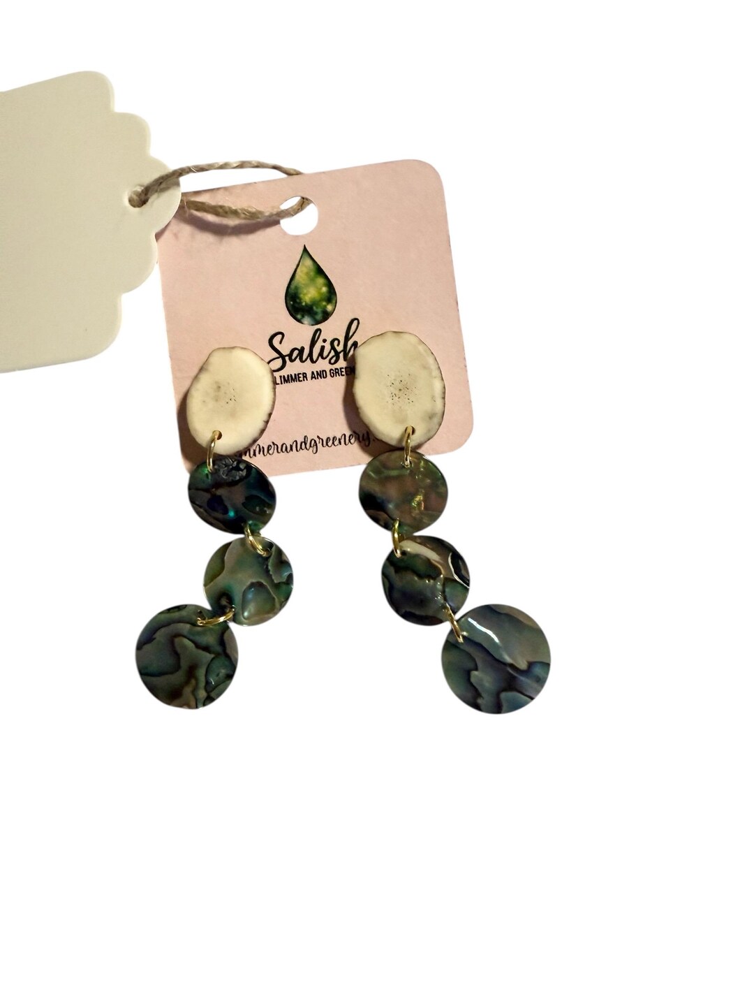 Abalone and Deer Antler Triple Stack Earrings - Etsy