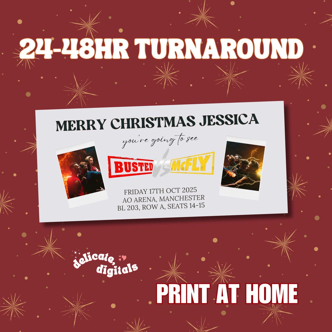 Busted Vs Mcfly Personalised Download Printable Ticket Gift Ticket ...