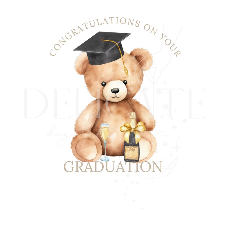 Graduation Congratulations Teddy Bear Sublimation Design, Teddy Bear ...