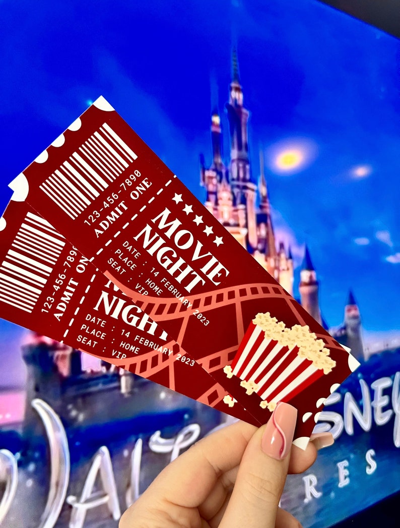 Movie Night Instant Download Printable Ticket | Home Cinema | Date ...