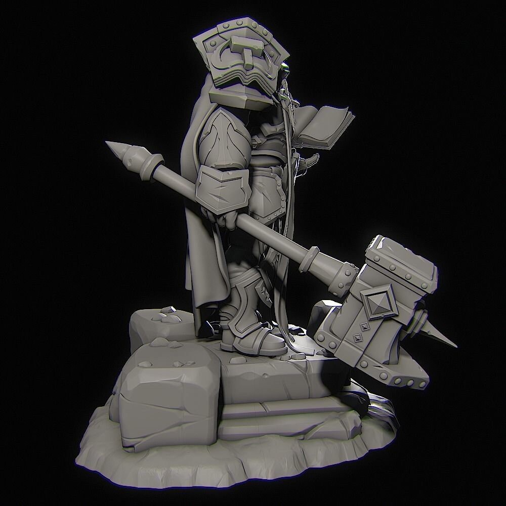 Stylized Paladin 3D Printiable Realistic Bust STL Files Digital ...